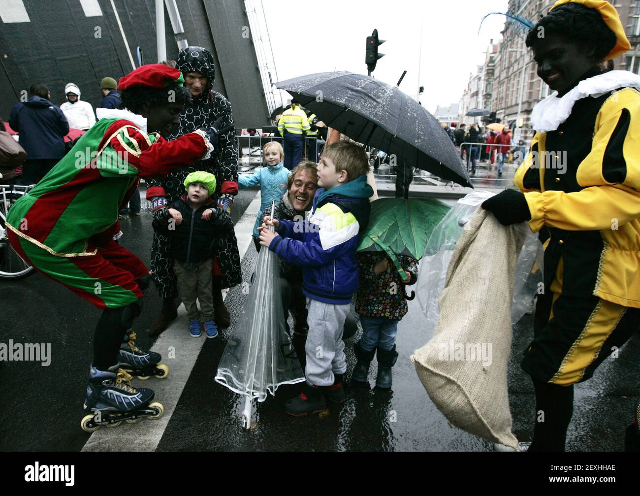 People attends the arrival of Sinterklaas, the Dutch version of Santa ...