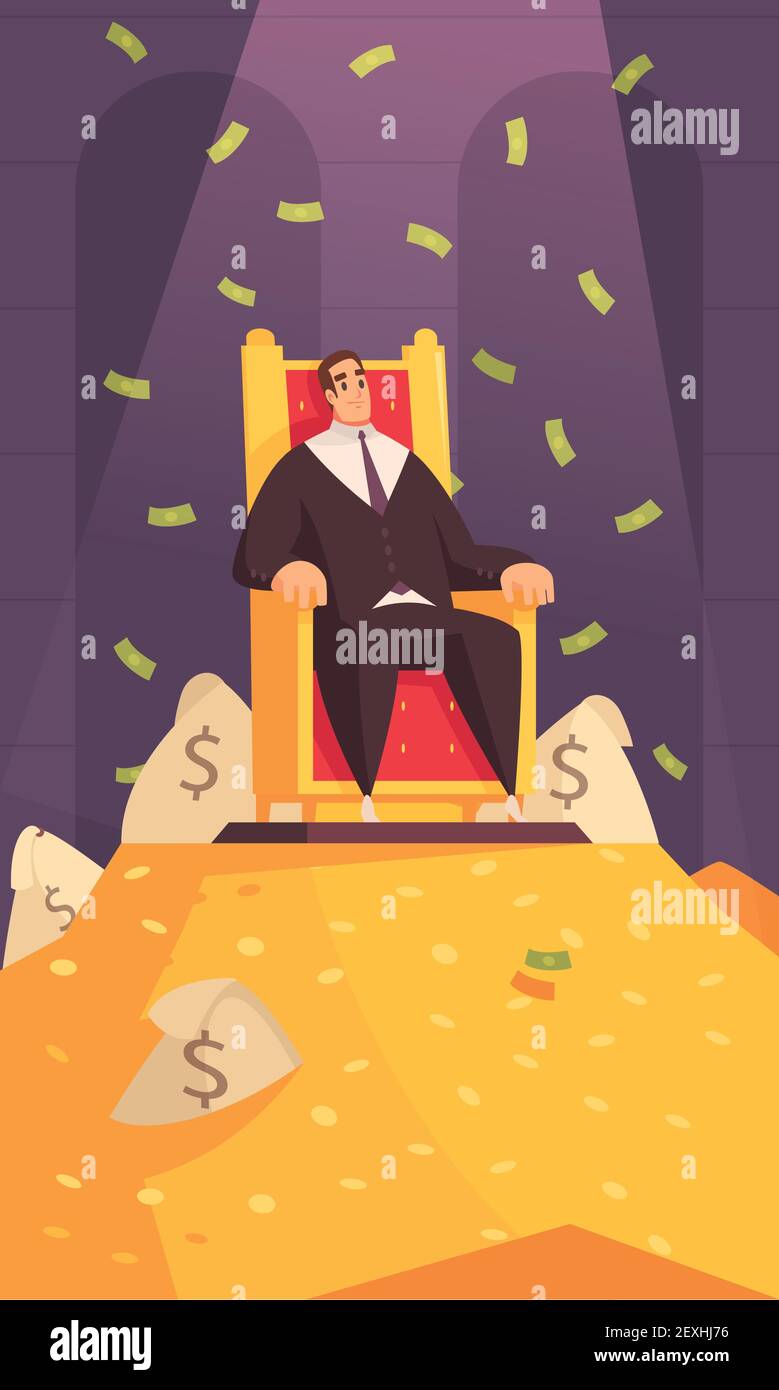 Rich Man With Money Cartoon
