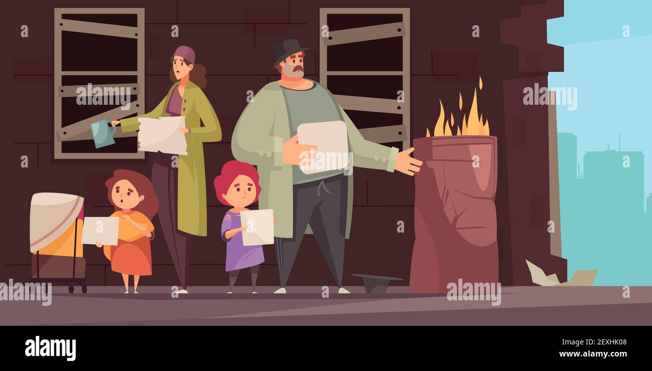 Poverty children building Stock Vector Images - Alamy