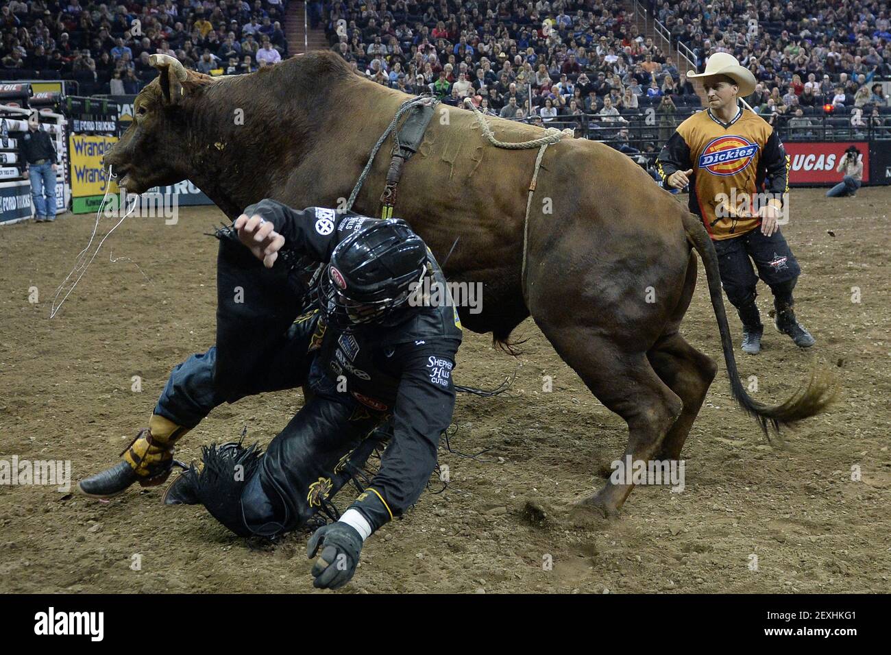 Austin Meier is thrown off Messy Mossy during round two at The ...
