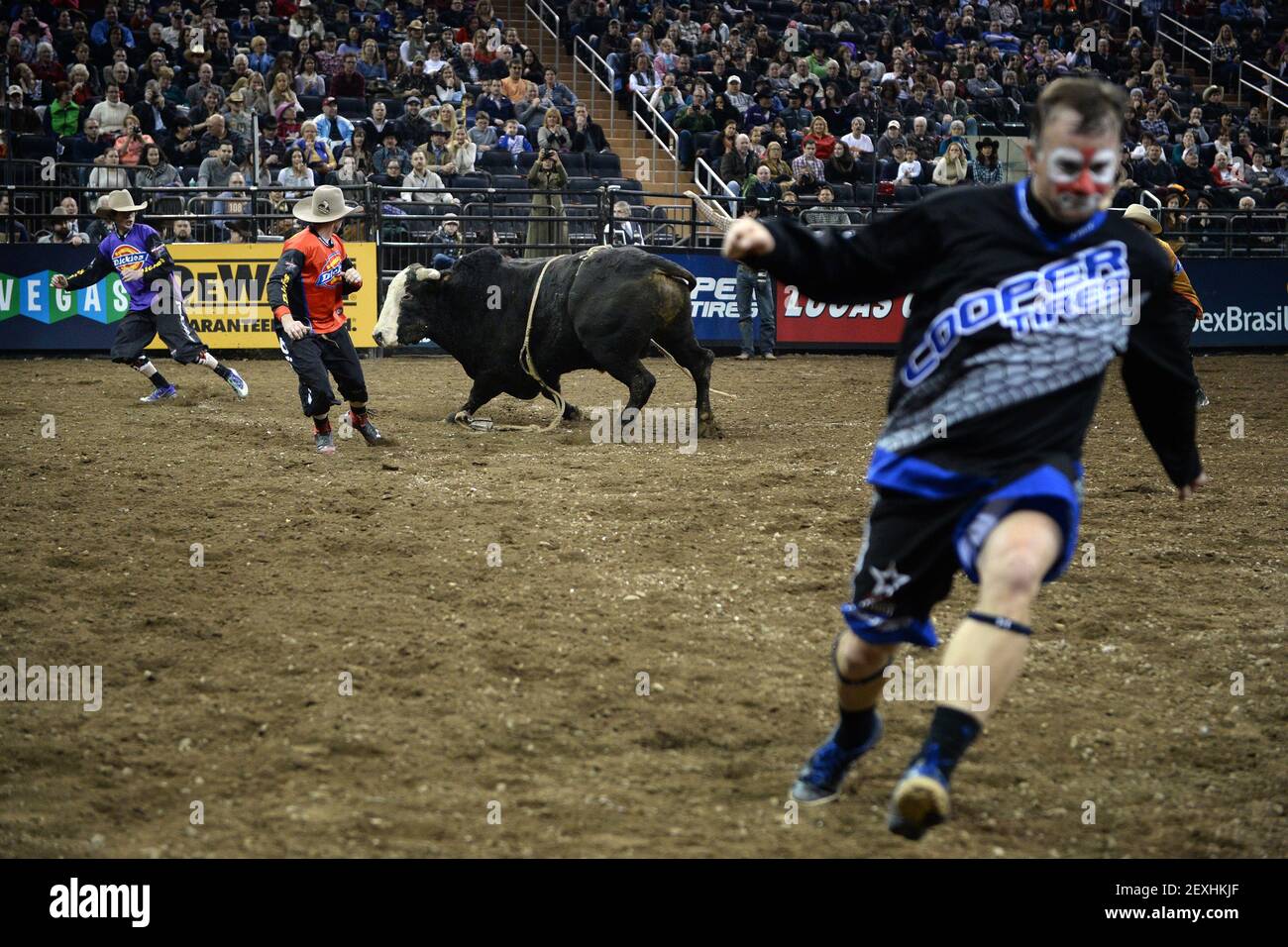 Flint Rasmussen (on right), MC and entertainer, pretends to run away ...