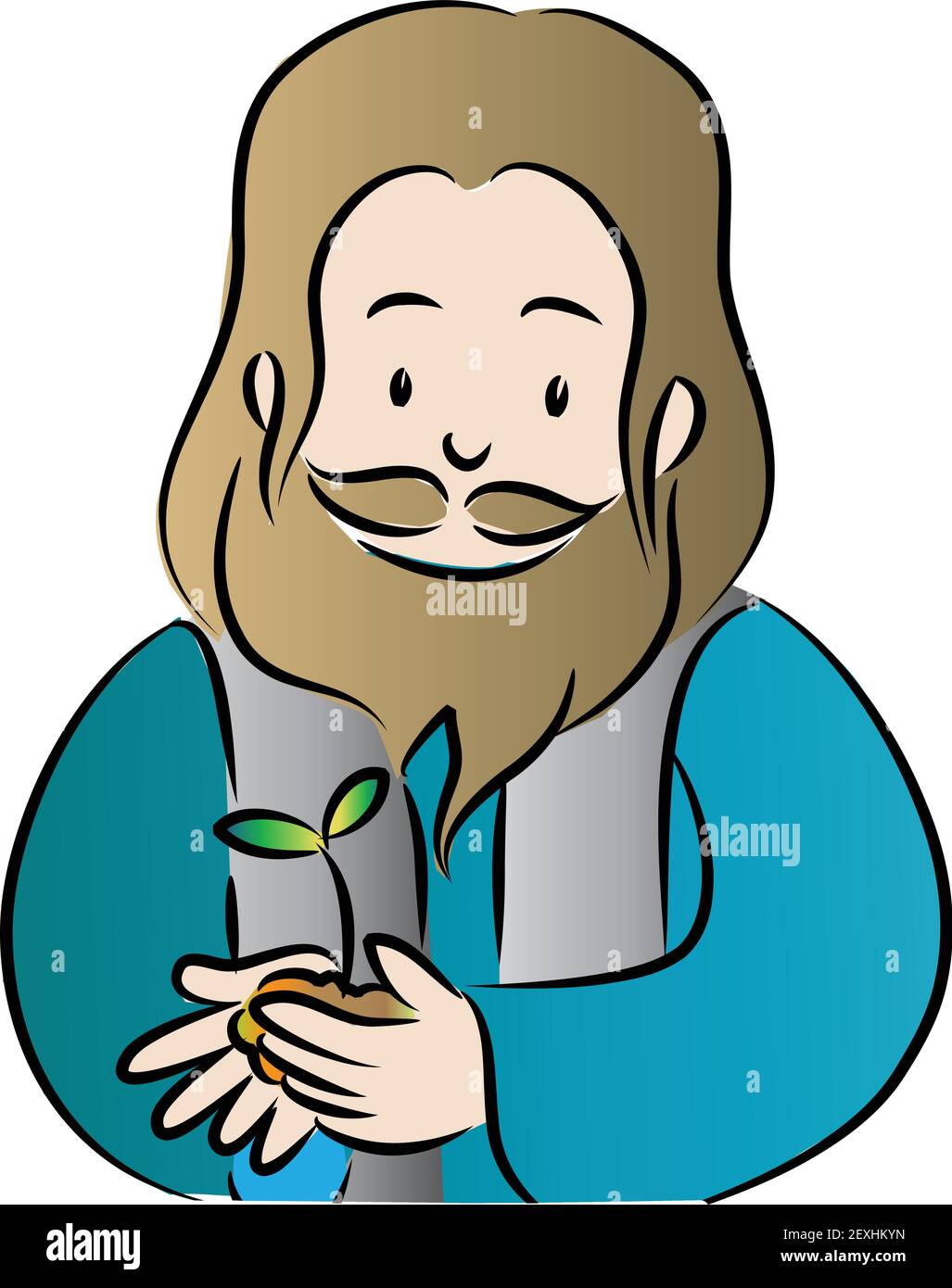 Cartoon Jesus Christ hug kids Stock Vector Image & Art - Alamy