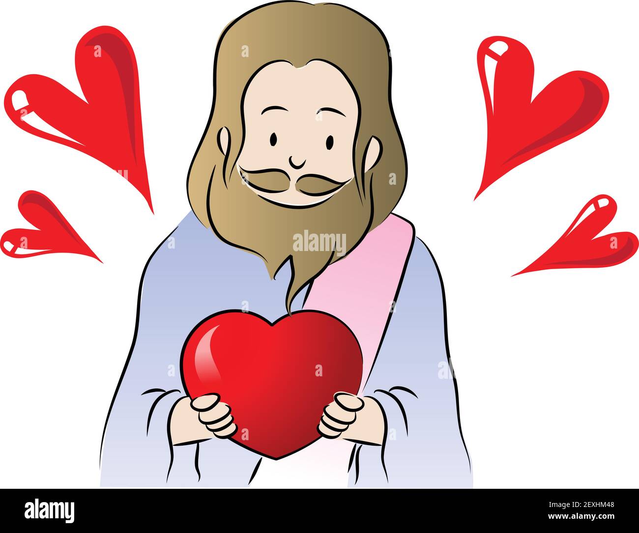 Cartoon Jesus Christ hug kids Stock Vector Image & Art - Alamy