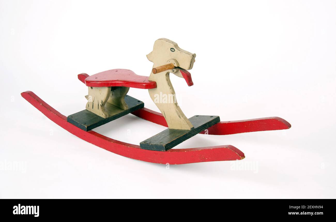 Home Made Antique Rocking Dog Childs Toy Stock Photo - Alamy