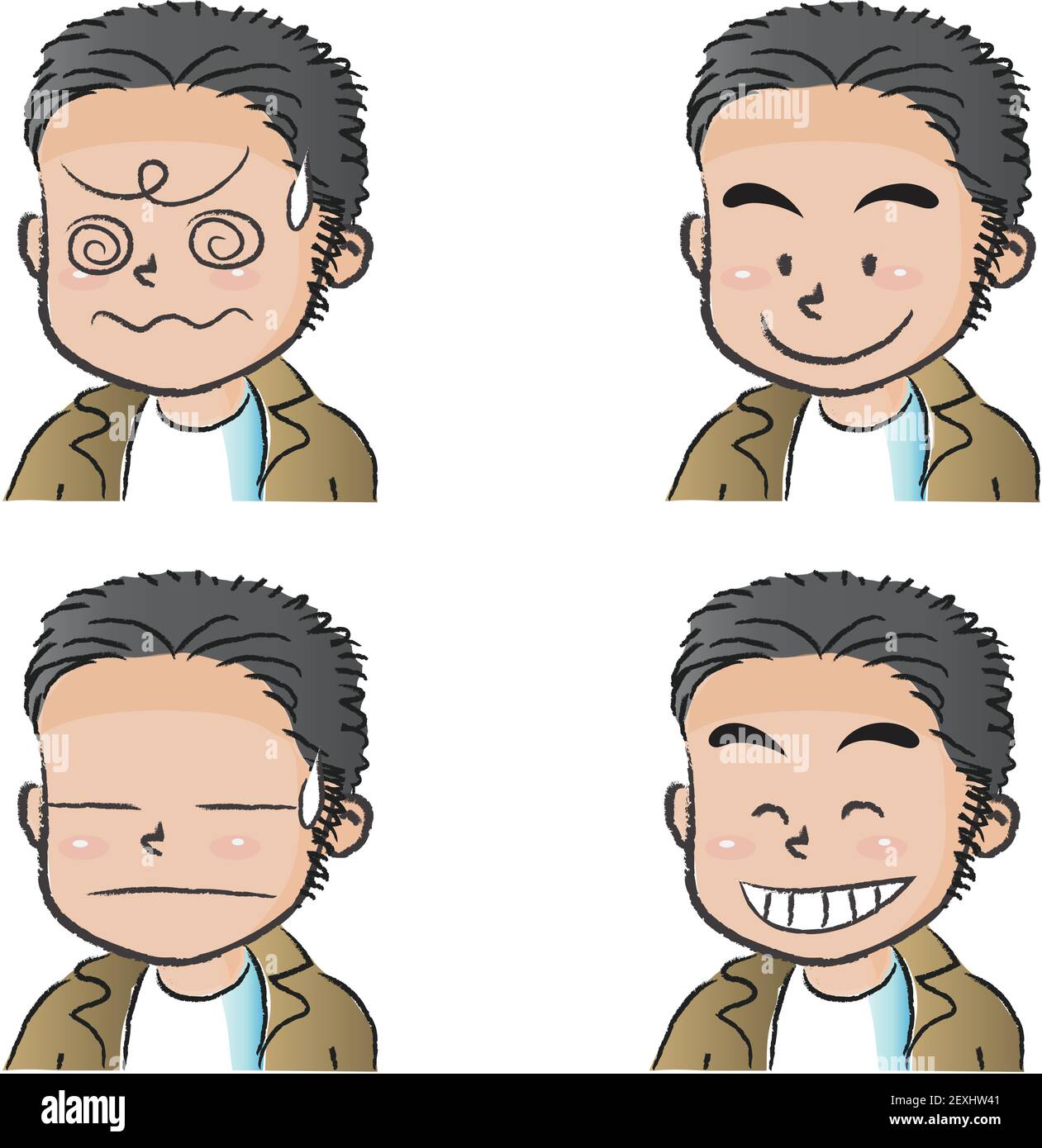 vector cartoon Punk head emoji set Stock Vector Image & Art - Alamy