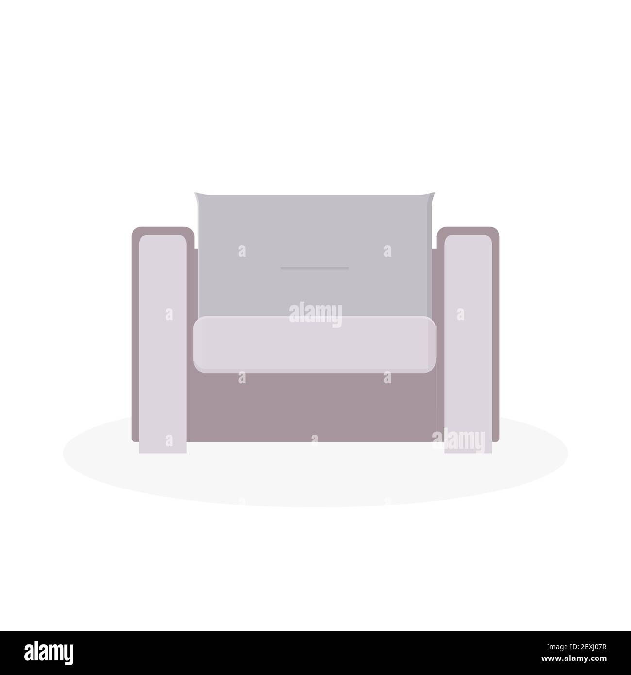 A cozy violet chair. An interior item. Flat vector illustration Stock ...