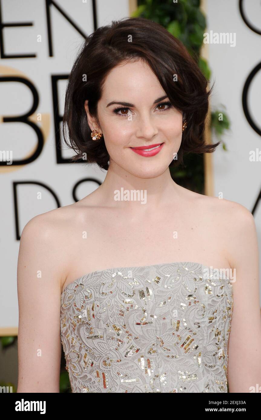 Actress Michelle Dockery arrives at the 71st Annual Golden Globe Awards ...