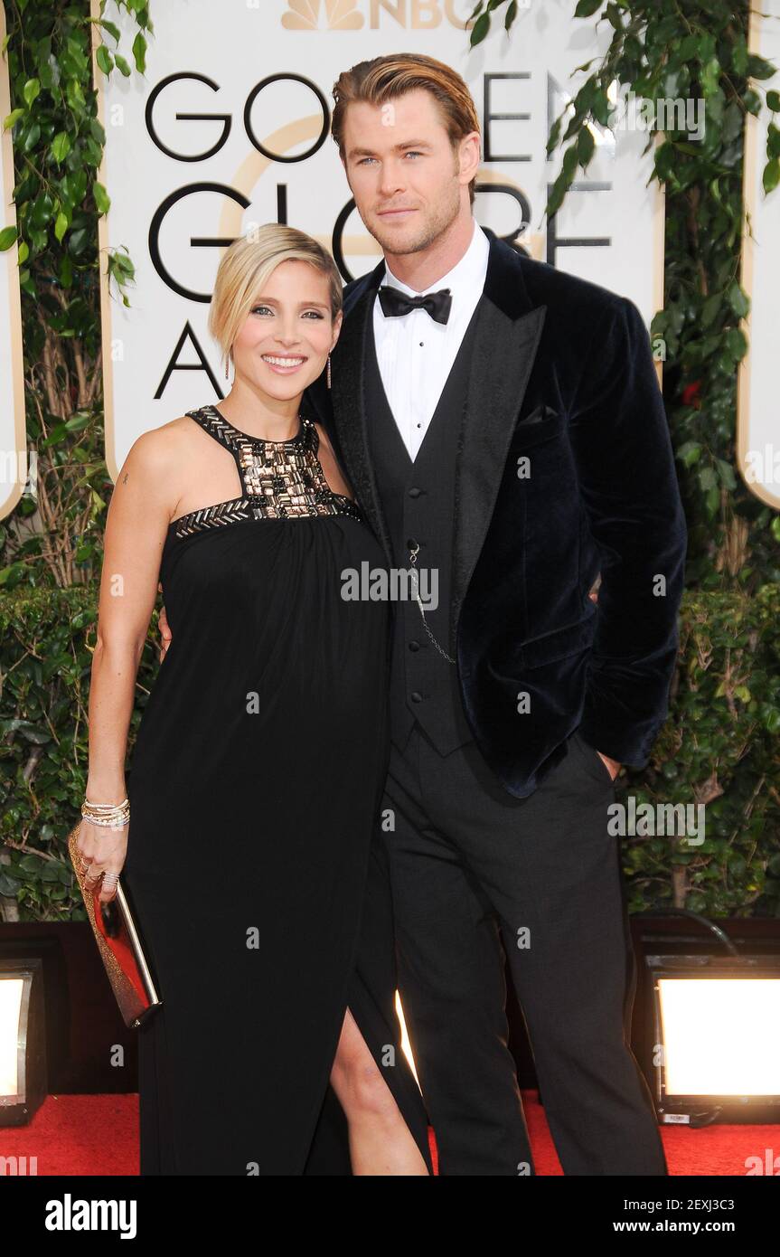 (L-R) Elsa Pataky and Chris Hemsworth arrive at the 71st Annual Golden ...