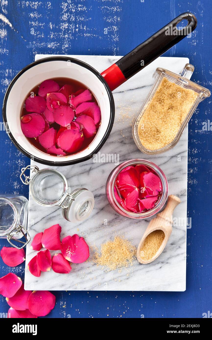 Homemade rose jelly Stock Photo - Alamy