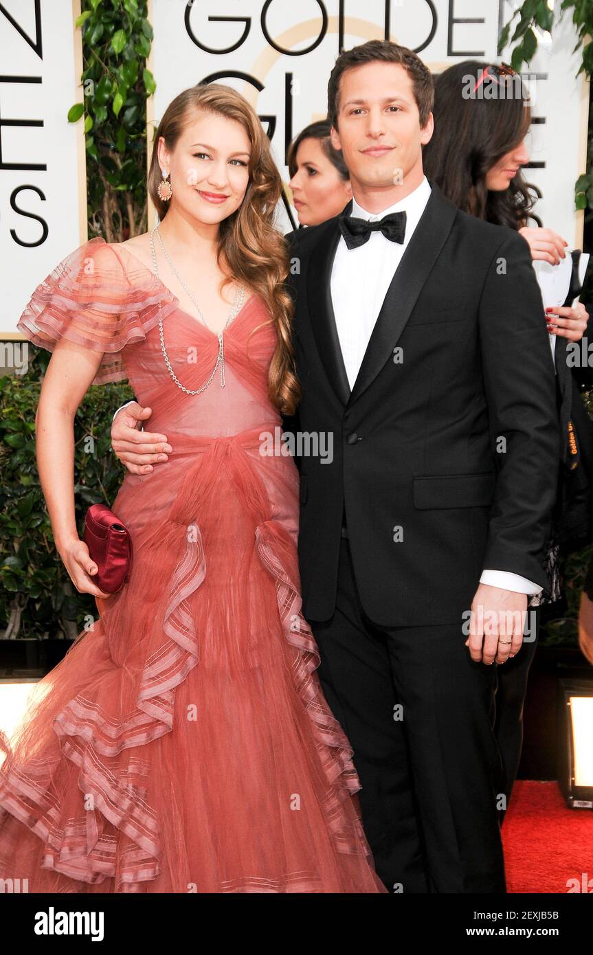 Comedian Adam Sandberg arrives at the 71st Annual Golden Globe Awards ...
