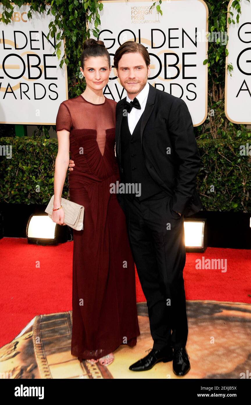 Actor Daniel Bruhl arrives at the 71st Annual Golden Globe Awards held ...