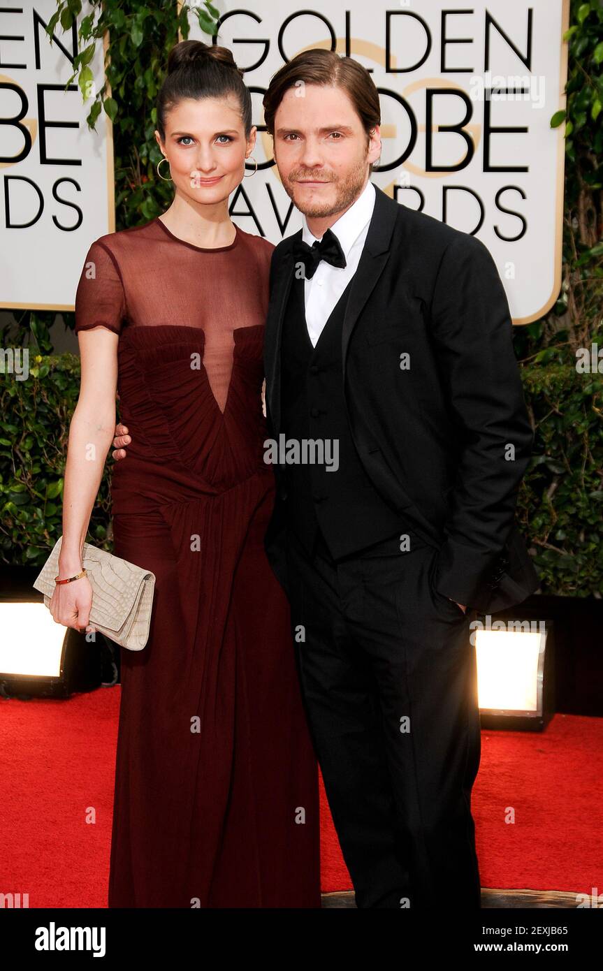 Actor Daniel Bruhl arrives at the 71st Annual Golden Globe Awards held ...