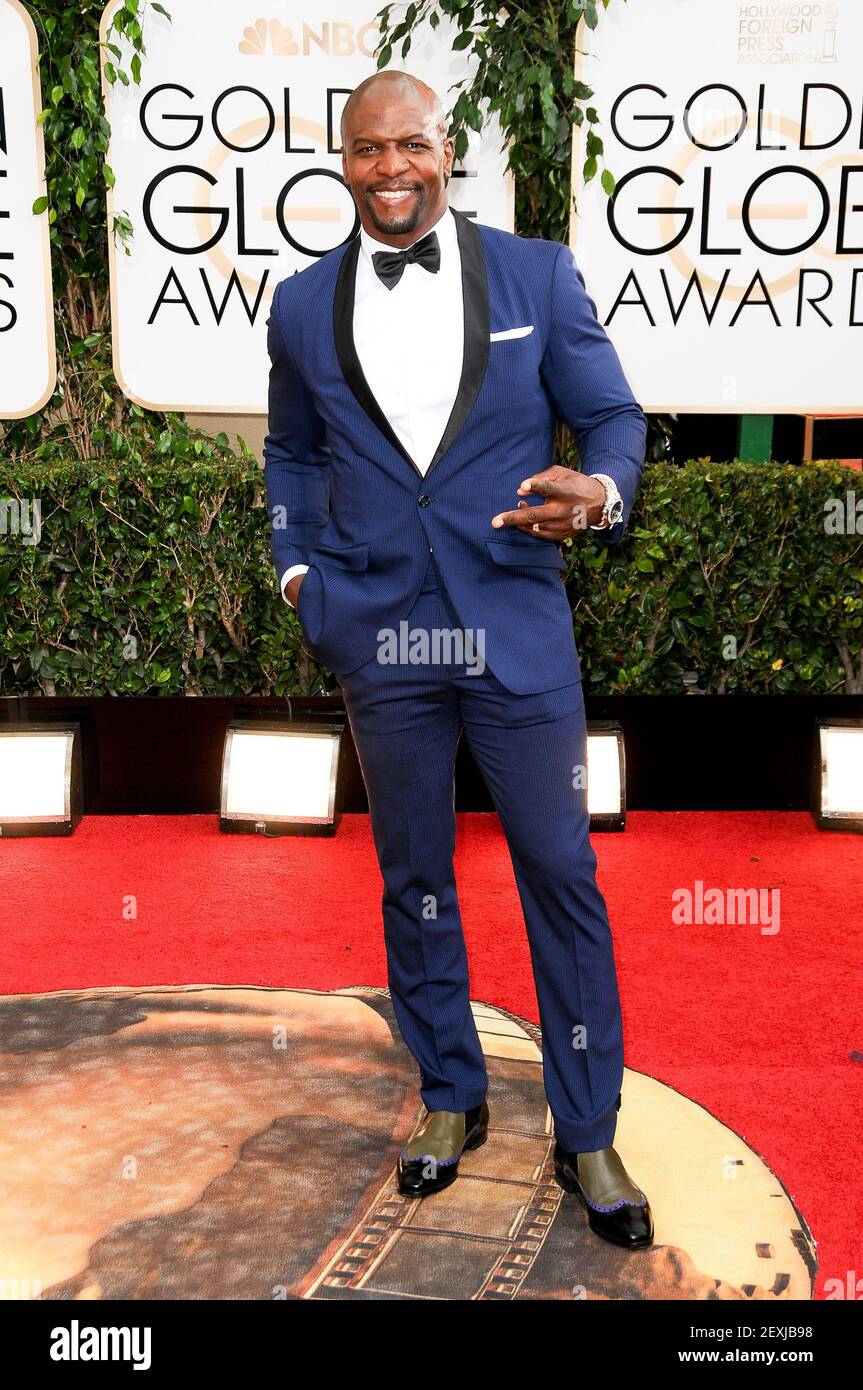 Actor Terry Crews arrives at the 71st Annual Golden Globe Awards held ...