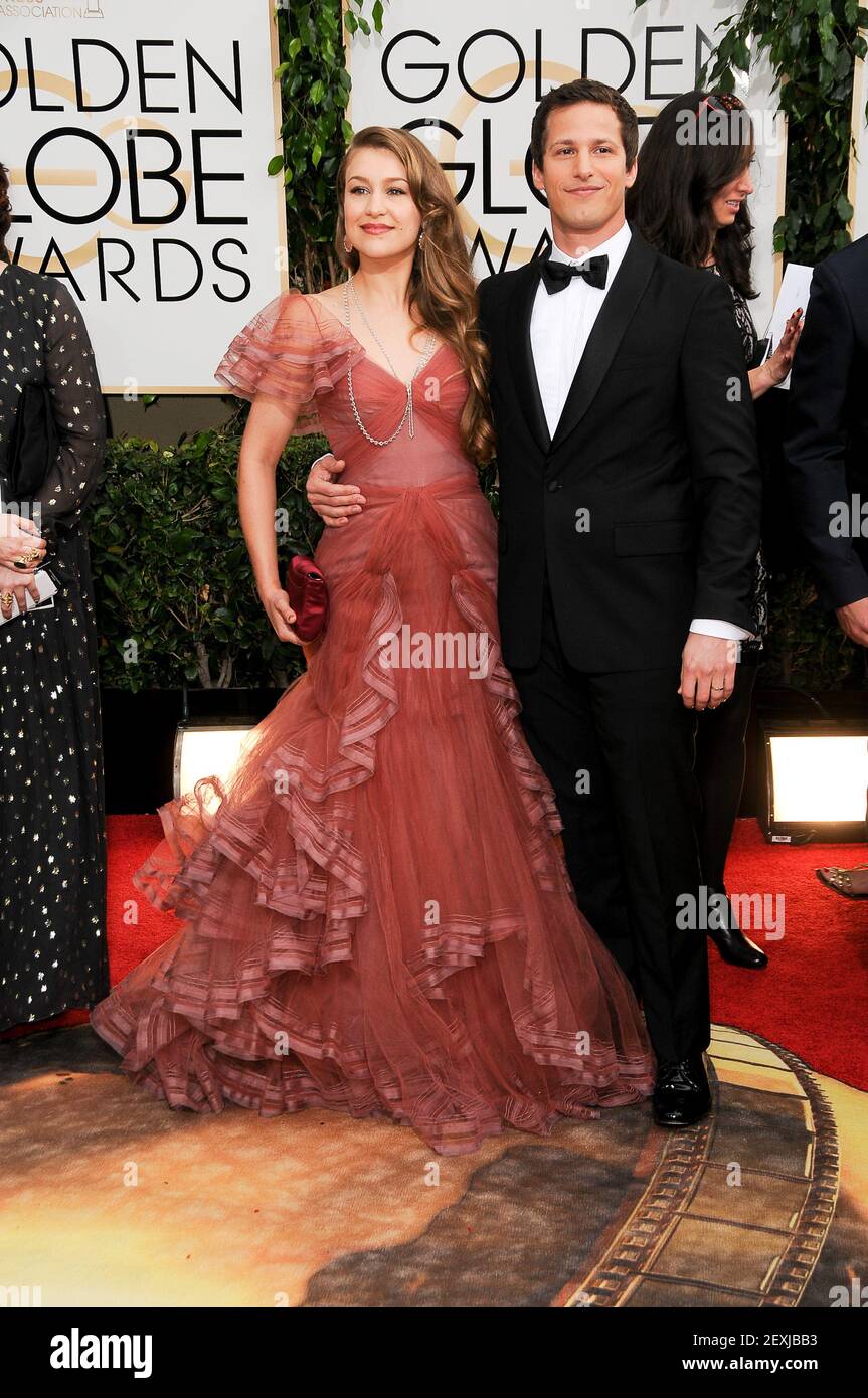 Comedian Adam Sandberg arrives at the 71st Annual Golden Globe Awards ...