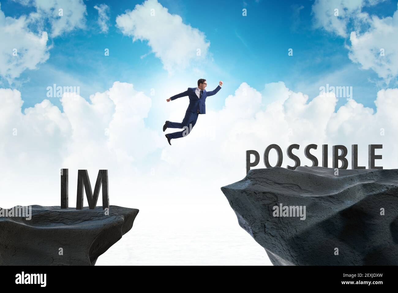 Concept impossible becoming possible hi-res stock photography and ...