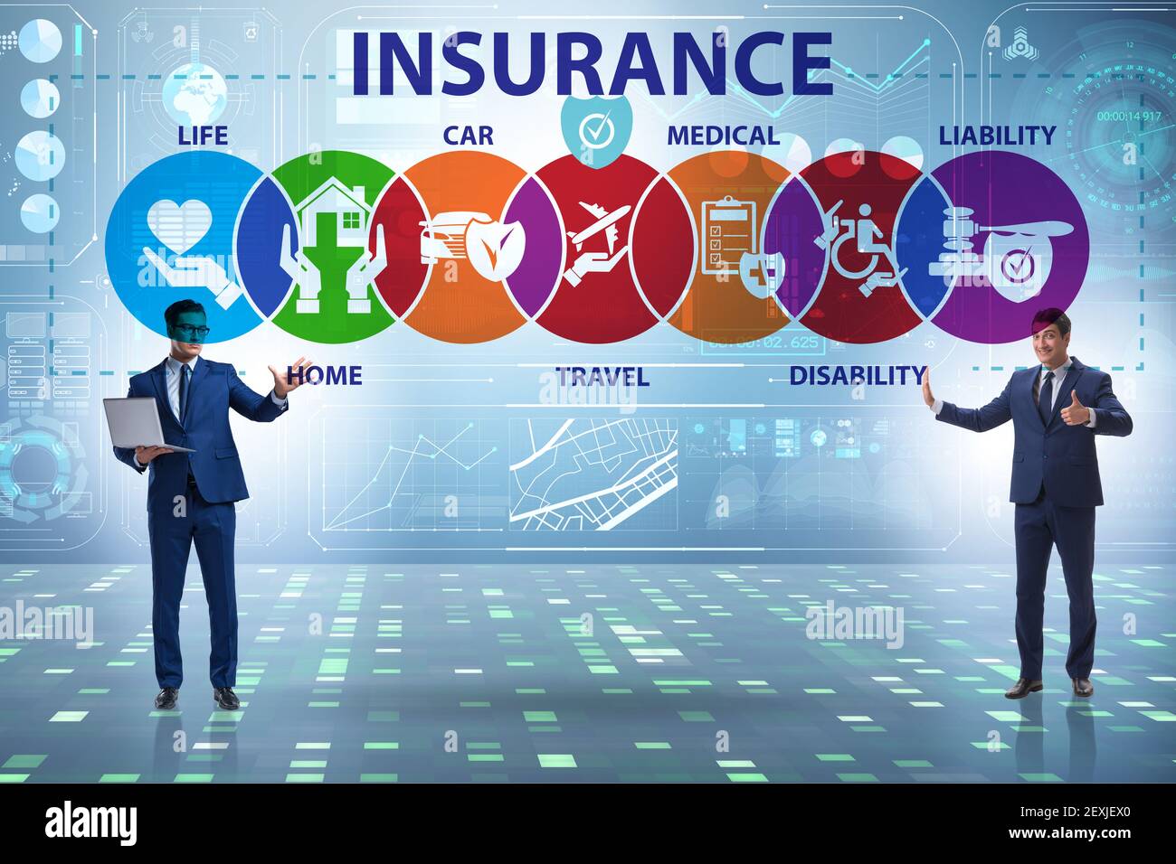 Concept of the various types of insurance Stock Photo - Alamy