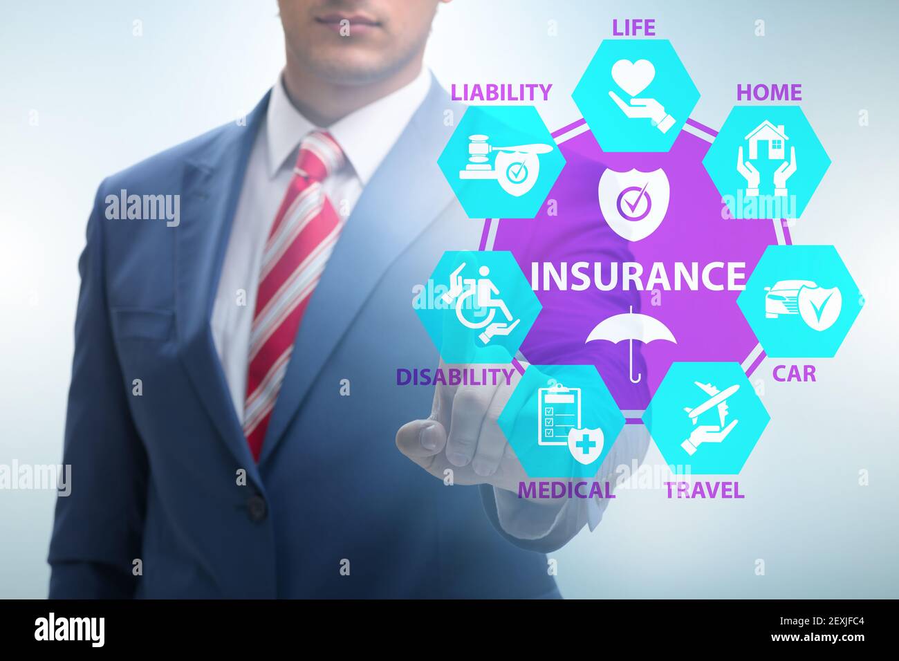 Concept of the various types of insurance Stock Photo - Alamy