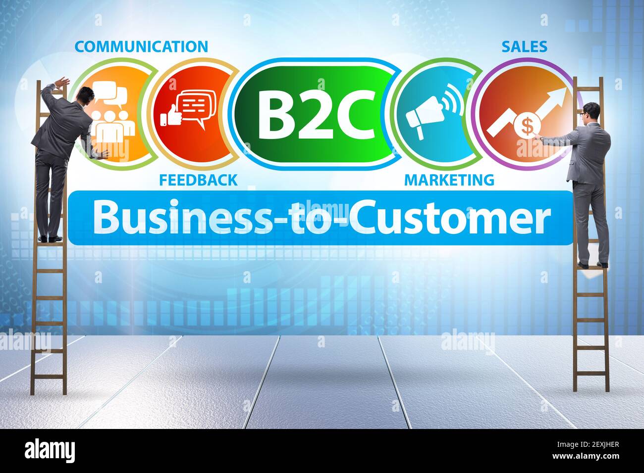 Business to customer concept with the business people Stock Photo - Alamy