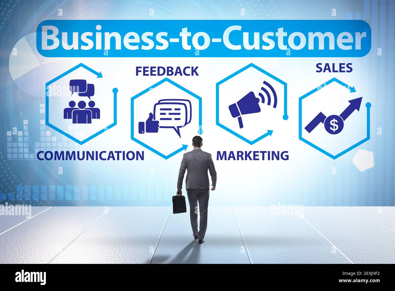 Business to customer concept with the business people Stock Photo - Alamy