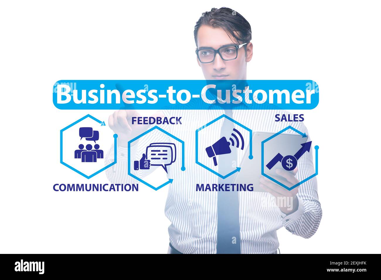 Business to customer concept with the business people Stock Photo - Alamy
