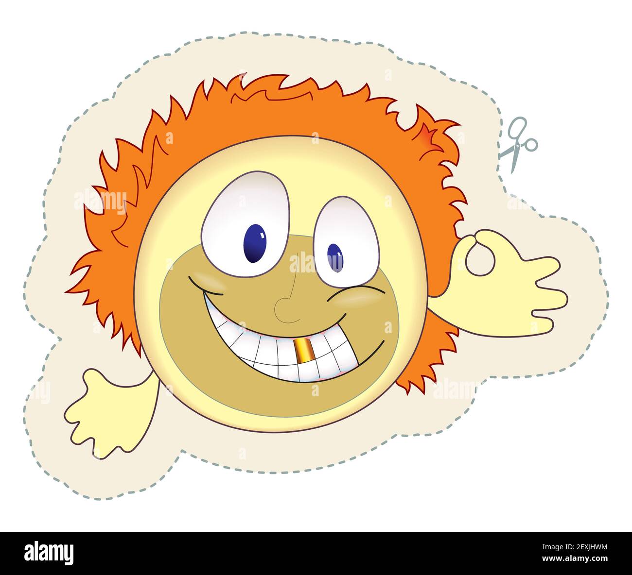 The funny smiling character shows the ok sign. It's all good. Cute ...