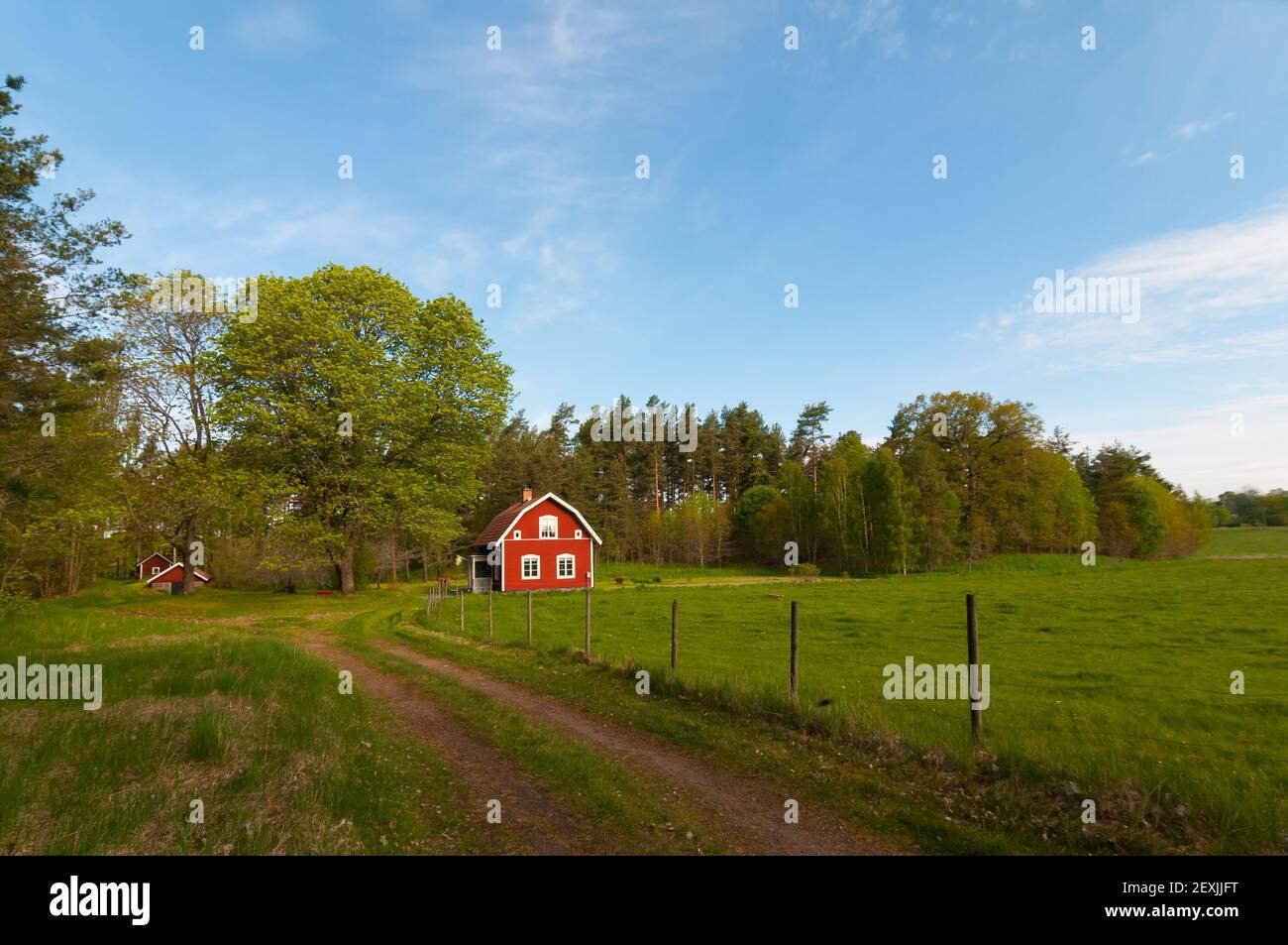 Beautiful red swedish house hi-res stock photography and images - Alamy