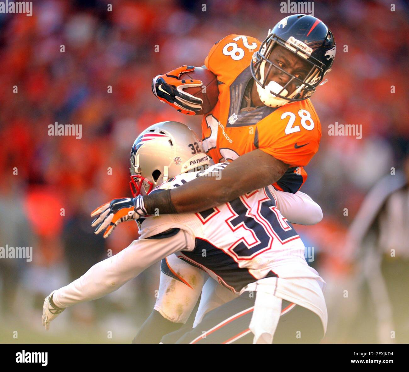 Denver Broncos running back Montee Ball fights to get past New England ...