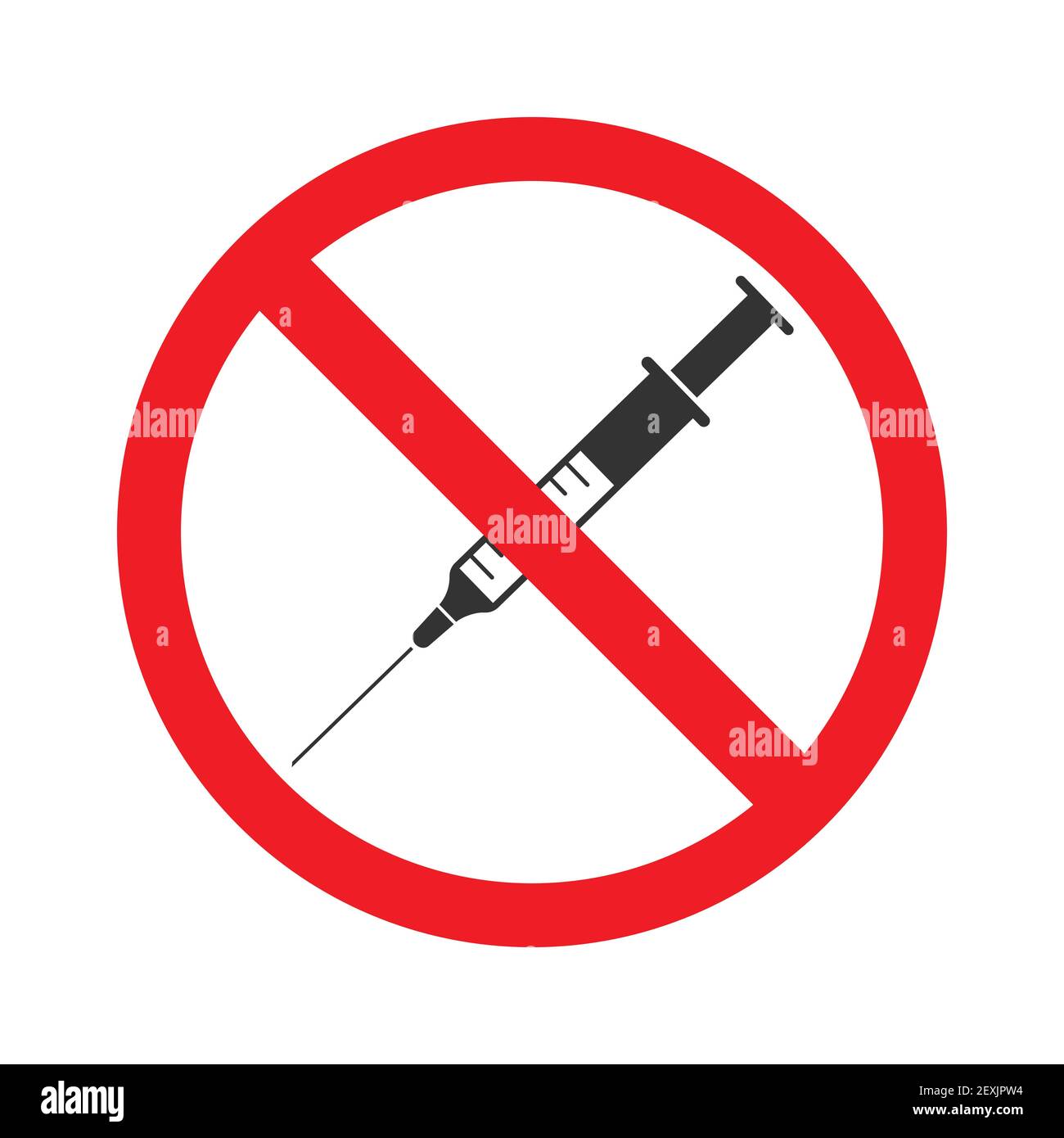 no syringe icon, anti vaccination symbol. vector illustration Stock ...