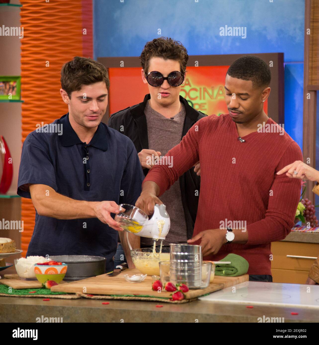 Miles Teller, Zac Efron, Michael B. Jordan are seen on the set of ...