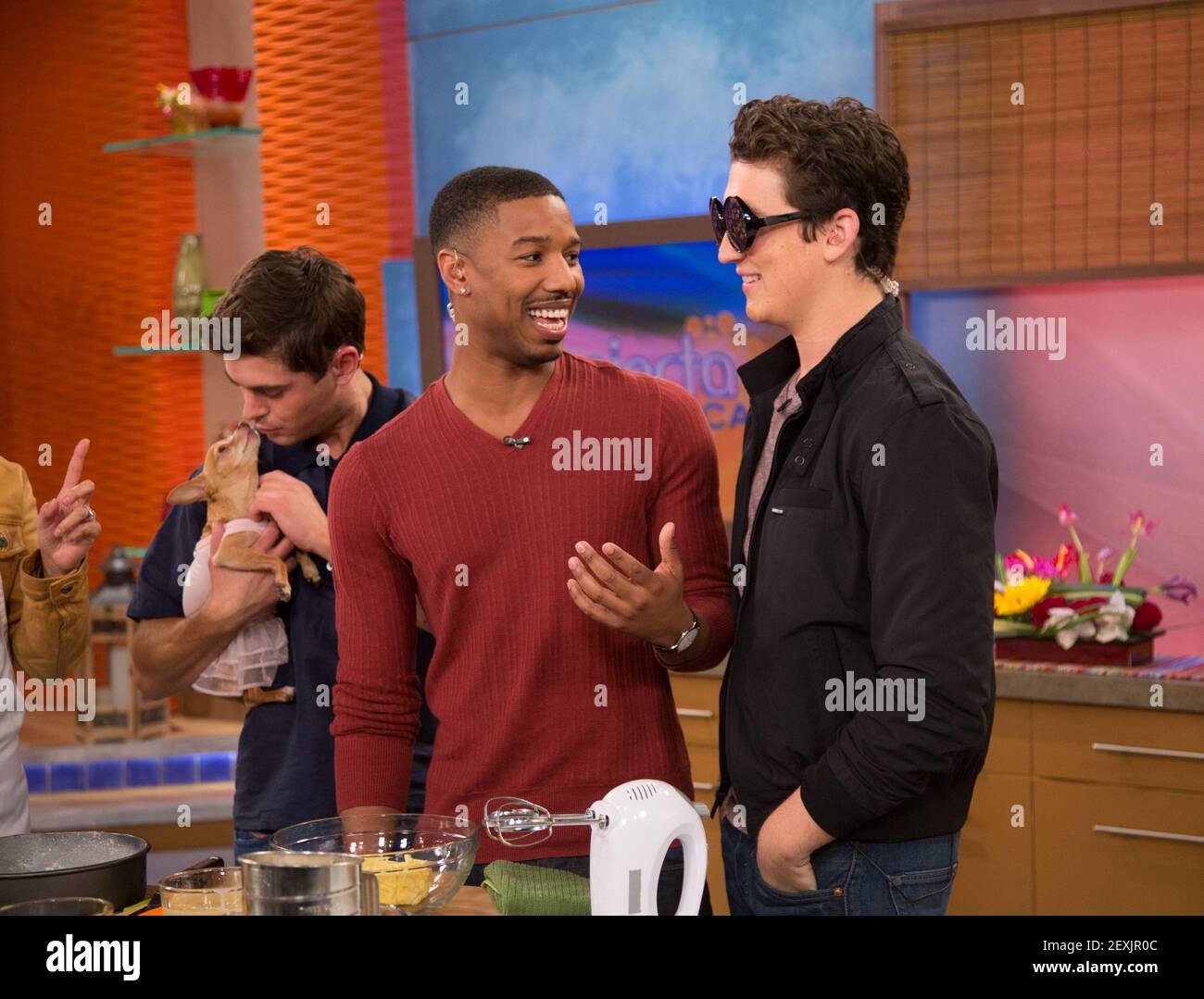 Zac Efron, Michael B. Jordan and Miles Teller are seen on the set of ...