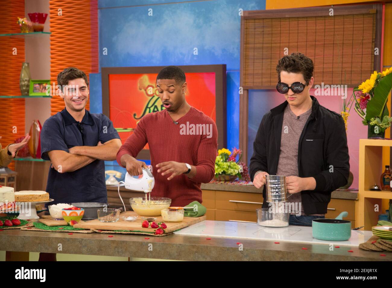 Miles Teller, Zac Efron, Michael B. Jordan are seen on the set of ...