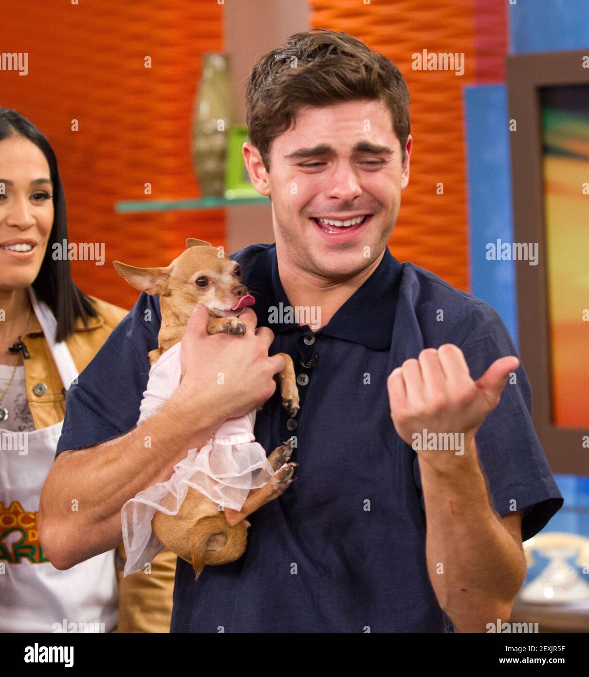 Zac Efron is seen on the set of Univision's 'Despierta America' to ...