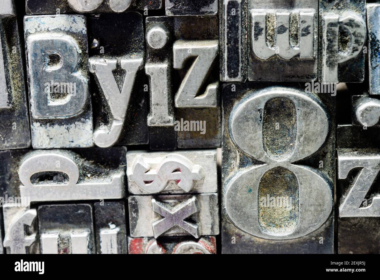 Metal Type Printing Press Typeset Obsolete Typography Text Letters Sign ...