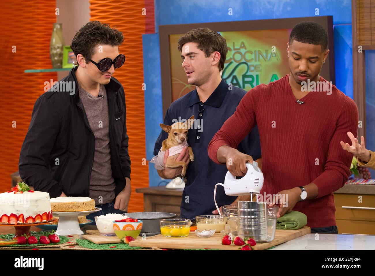Miles Teller, Zac Efron and Michael B. Jordan are seen on the set of ...
