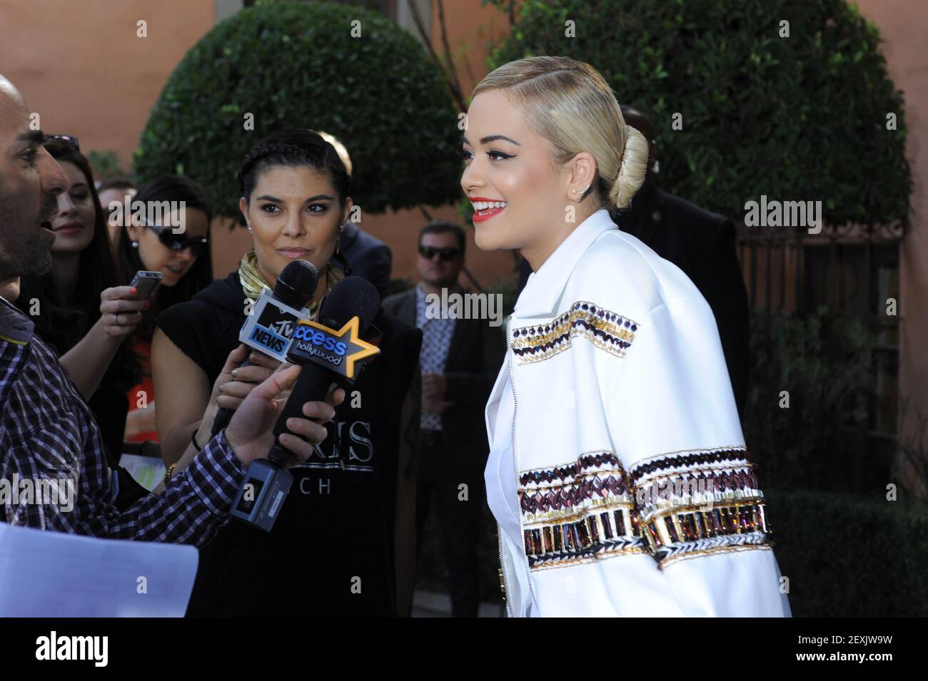 Singer Rita Ora arrives at the Roc Nation Pre-Grammy Brunch in Beverly ...