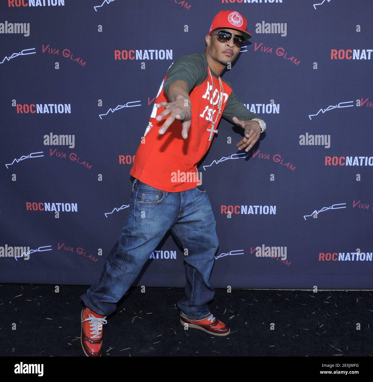 Rapper TI arrives at the Roc Nation Pre-Grammy Brunch in Beverly Hills ...
