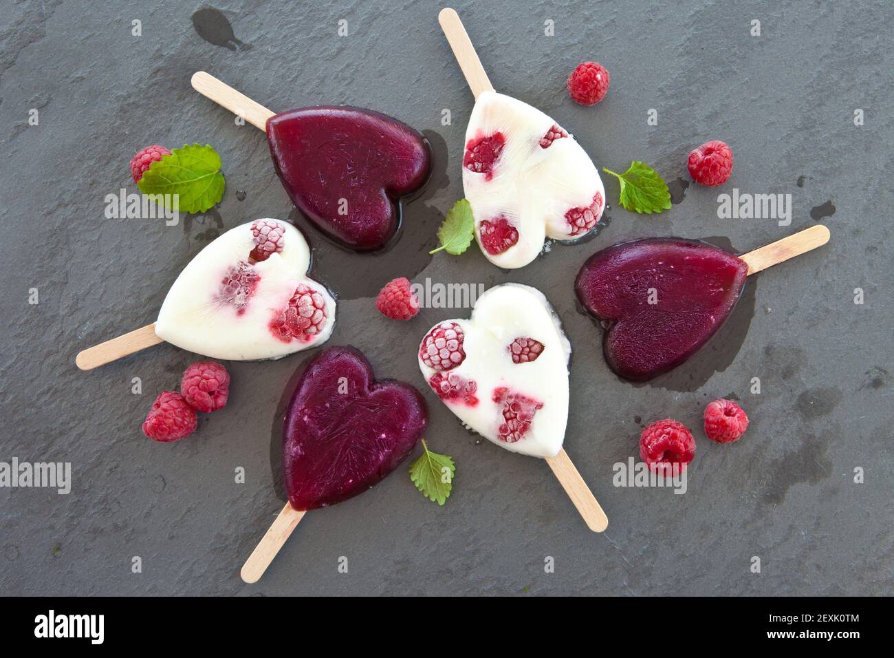 Heart shaped popsicle Stock Photo - Alamy