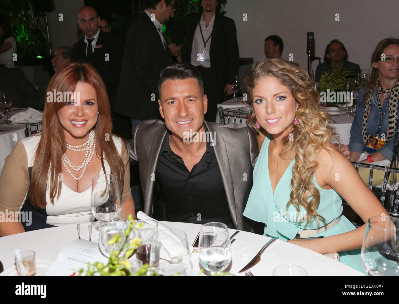 Maria Celeste Arraras, Jorge Bernal and Hannaley Suarez attend ...