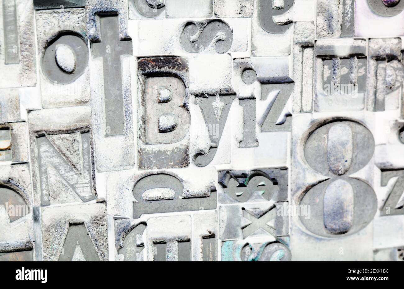 Metal Type Printing Press Typeset Obsolete Typography Text Letters Sign ...