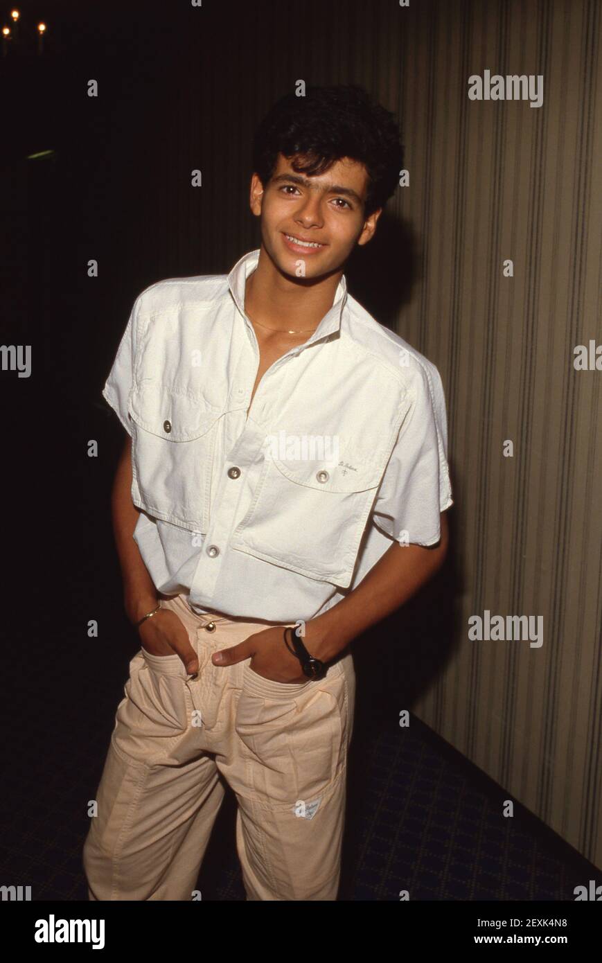 Robby Rosa of Menudo at the Century Plaza Hotel, Los Angeles ...