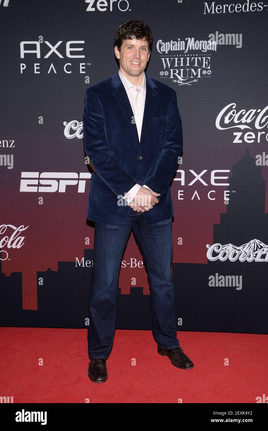 NFL player Hunter Hillenmeyer attends "ESPN The Party NYC" at Pier 36 ...