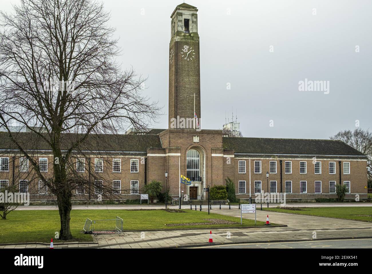 SWINTON, UNITED KINGDOM - Feb 13, 2021: Salford civic center, formerly ...