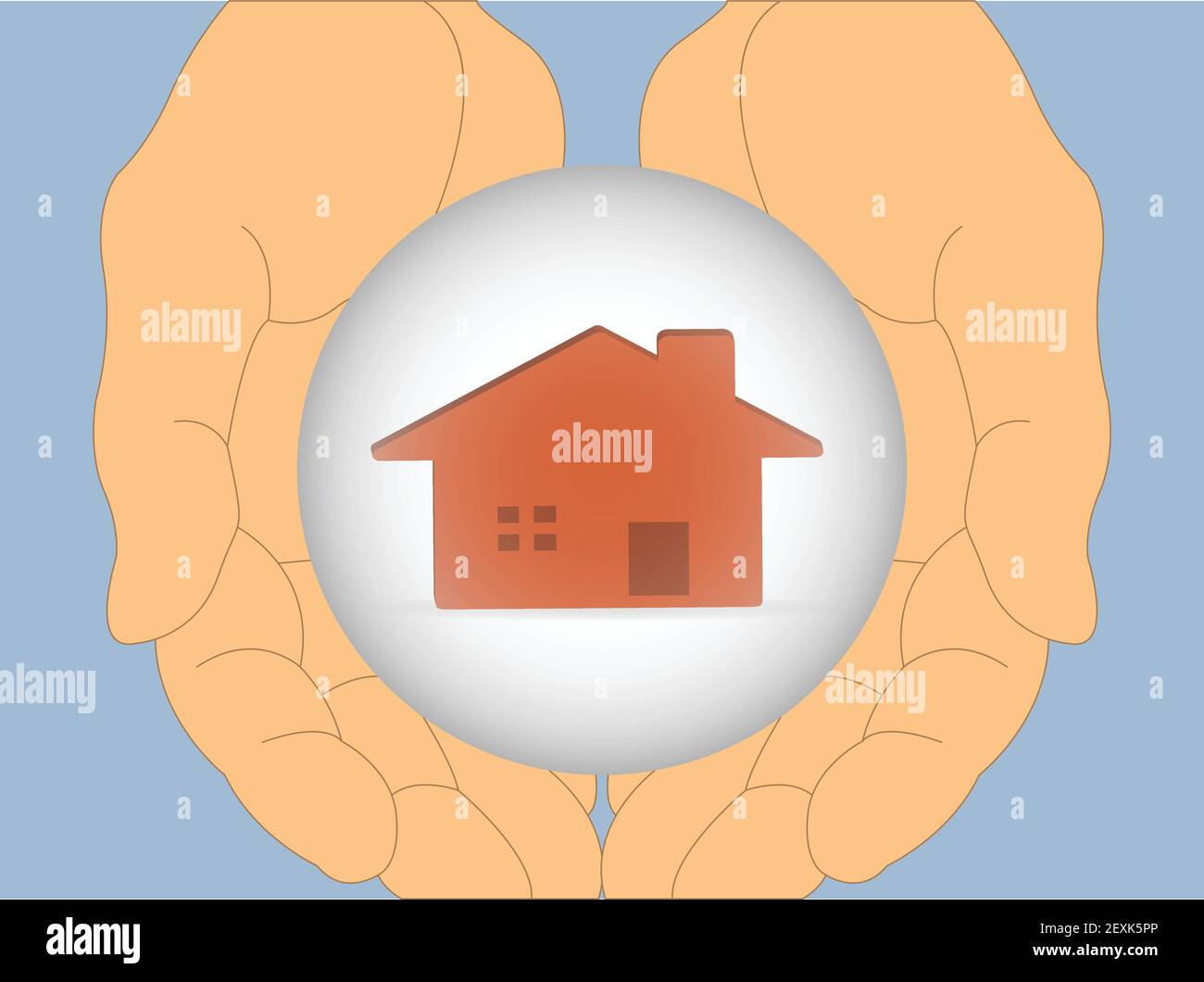 Home in human hands Stock Vector Images - Alamy