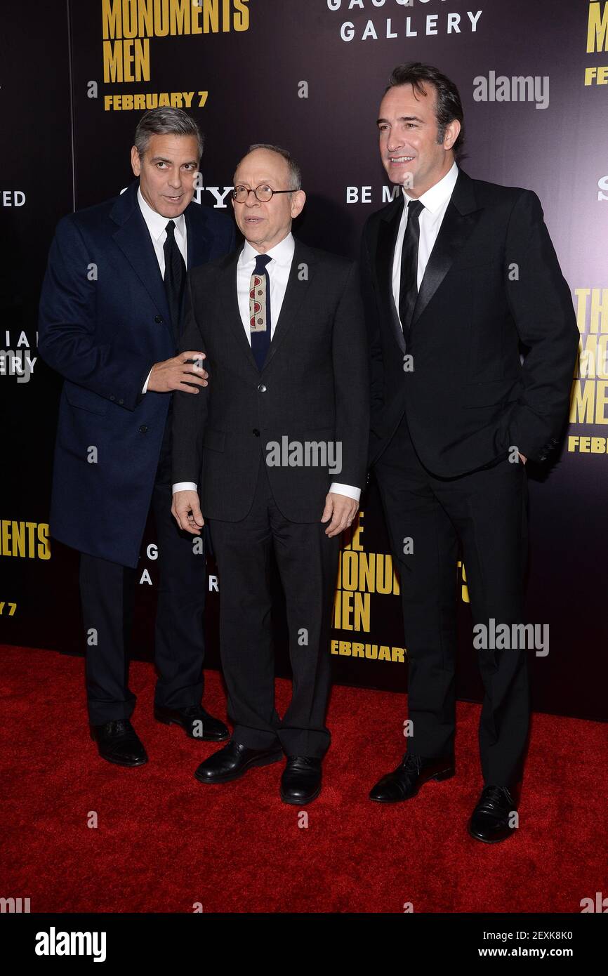 (L-R) George Clooney, Bob Balaban and Jean Dujardin attend the World ...