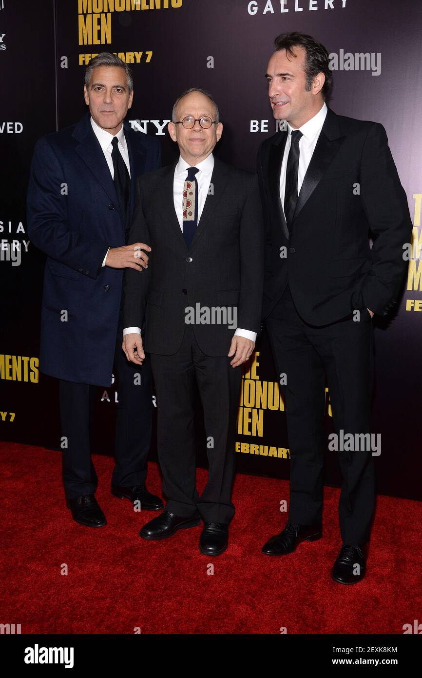 (L-R) George Clooney, Bob Balaban and Jean Dujardin attend the World ...