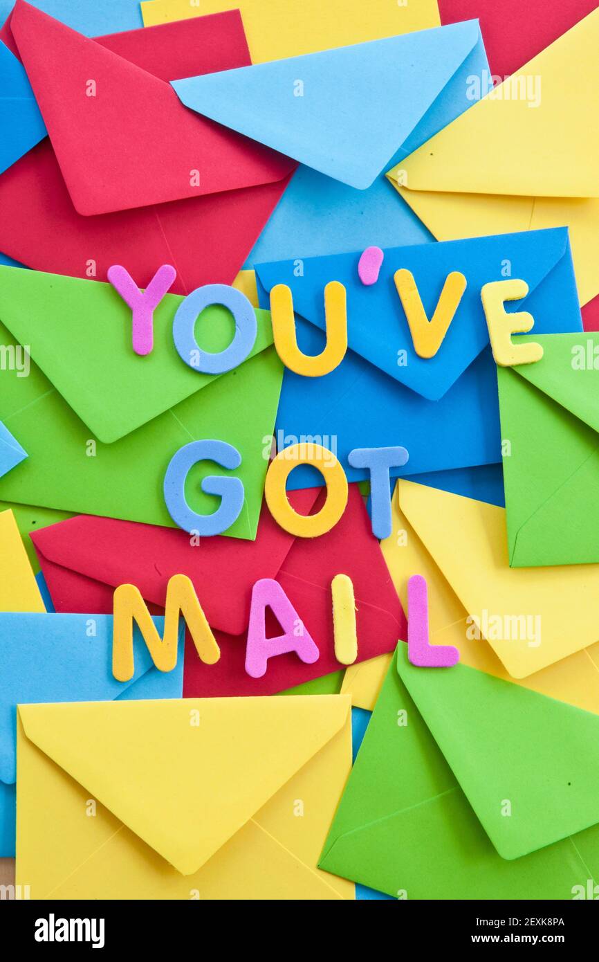 Colorful envelopes as background Stock Photo - Alamy