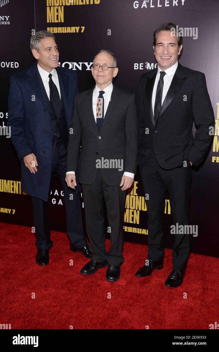 (L-R) George Clooney, Bob Balaban and Jean Dujardin attend the World ...
