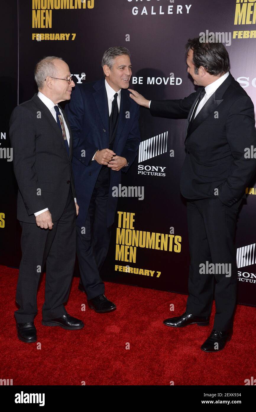 (L-R) Bob Balaban, George Clooney and Jean Dujardin attend the World ...