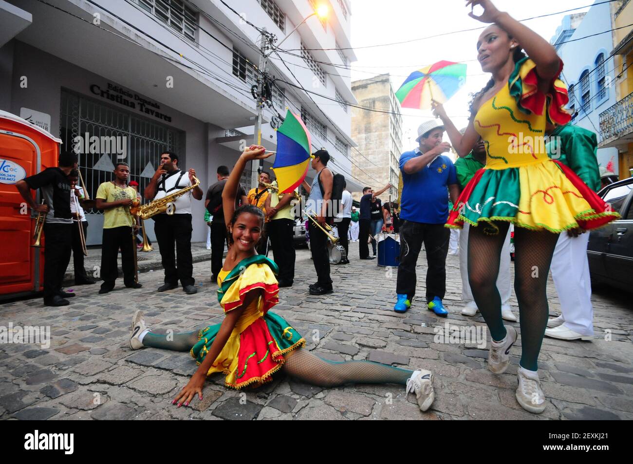 Celebration of the Frevo Day in Recife, Brazil, on February 9, 2014 ...