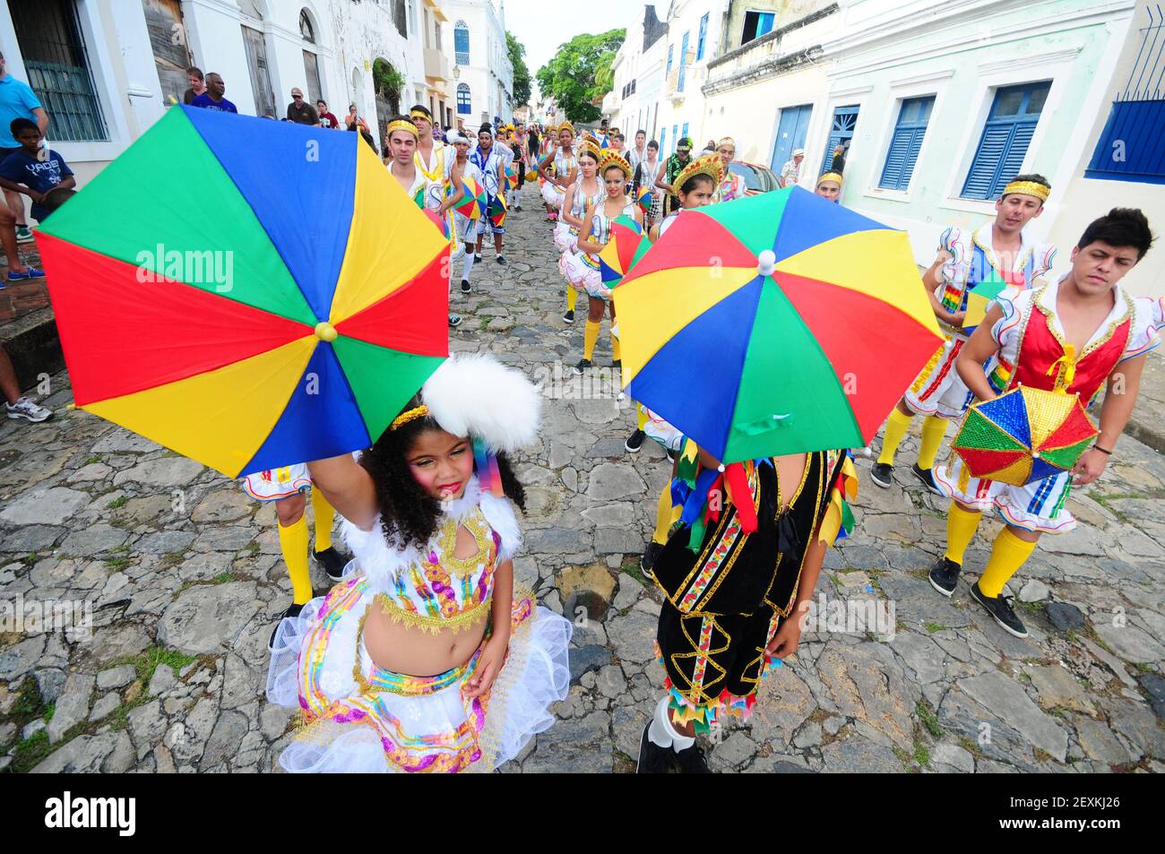 Celebration of the Frevo Day in Recife, Brazil, on February 9, 2014 ...